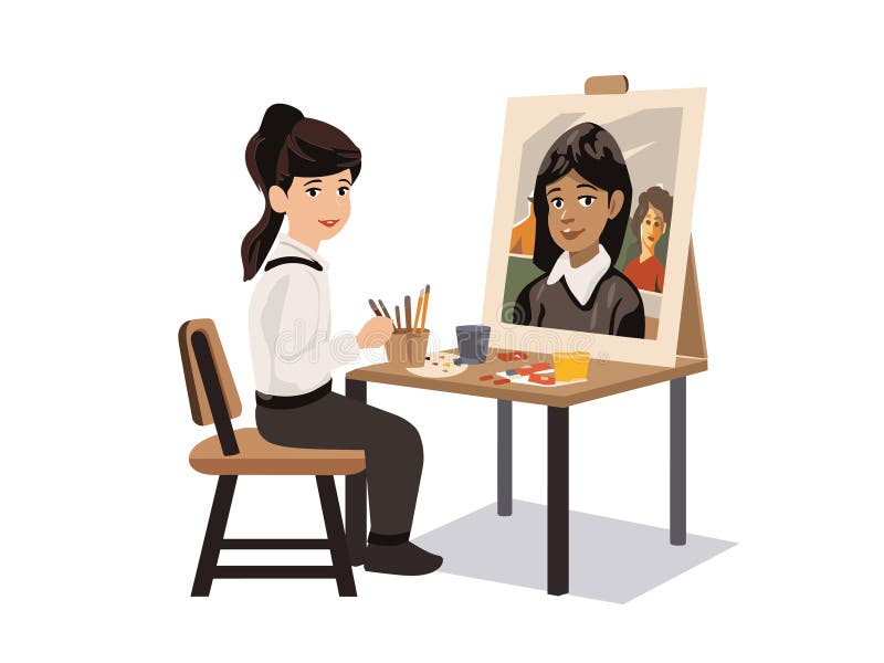 Illustration of an Art Student Stock Vector - Illustration of ...