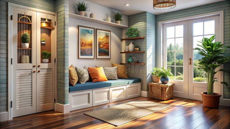 Stylish Entryway Bench with Builtin Storage a Warm Inviting Space for ...