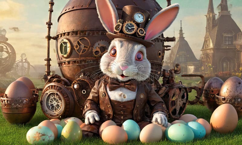Whimsical Wonders: Steampunk Easter Delight Stock Illustration ...
