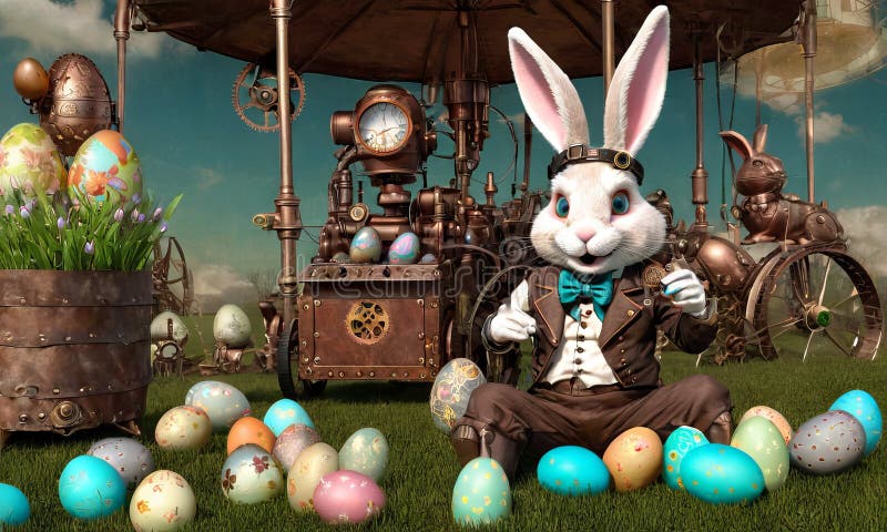 Whimsical Wonders: Steampunk Easter Delight Stock Illustration ...