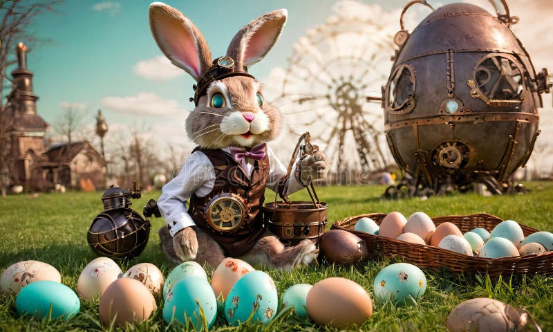 Whimsical Wonders: Steampunk Easter Delight Stock Illustration ...