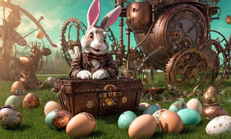Whimsical Wonders: Steampunk Easter Delight Stock Illustration ...