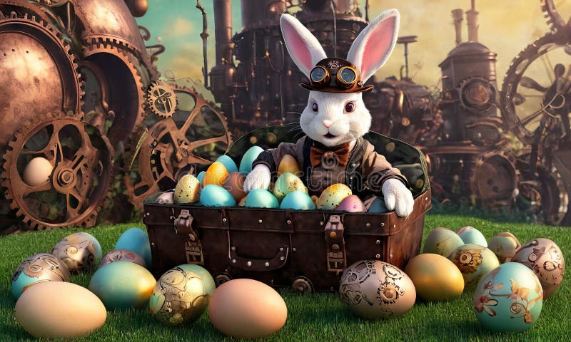 Whimsical Wonders: Steampunk Easter Delight Stock Illustration ...