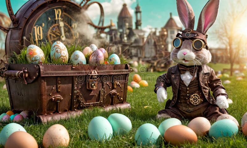 Whimsical Wonders: Steampunk Easter Delight Stock Illustration ...
