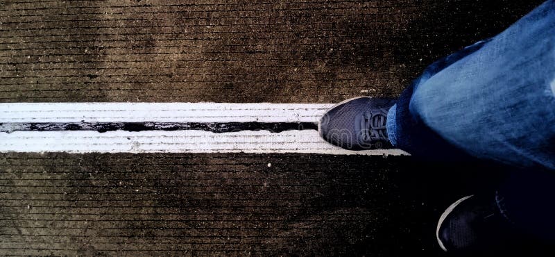 Step in the white line stock photo. Image of blue, road - 290598540