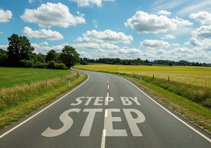 Step by Step Winding Road Perseverance Self-discovery Path Stock ...