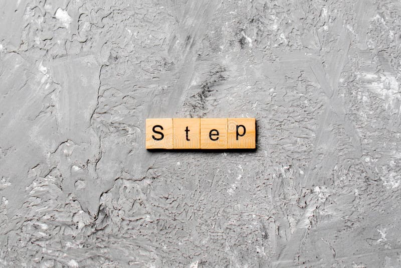 Step Word on Stairs or Ladder on Yellow Background Stock Photo - Image ...