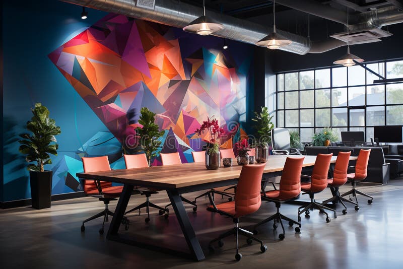 Stylish and Comfortable Office Stock Image - Image of conversation ...