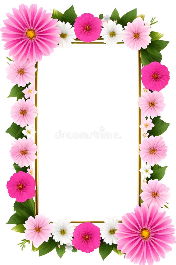 Embrace Beauty: Flower Border Designs for Cards Generative AI Stock ...