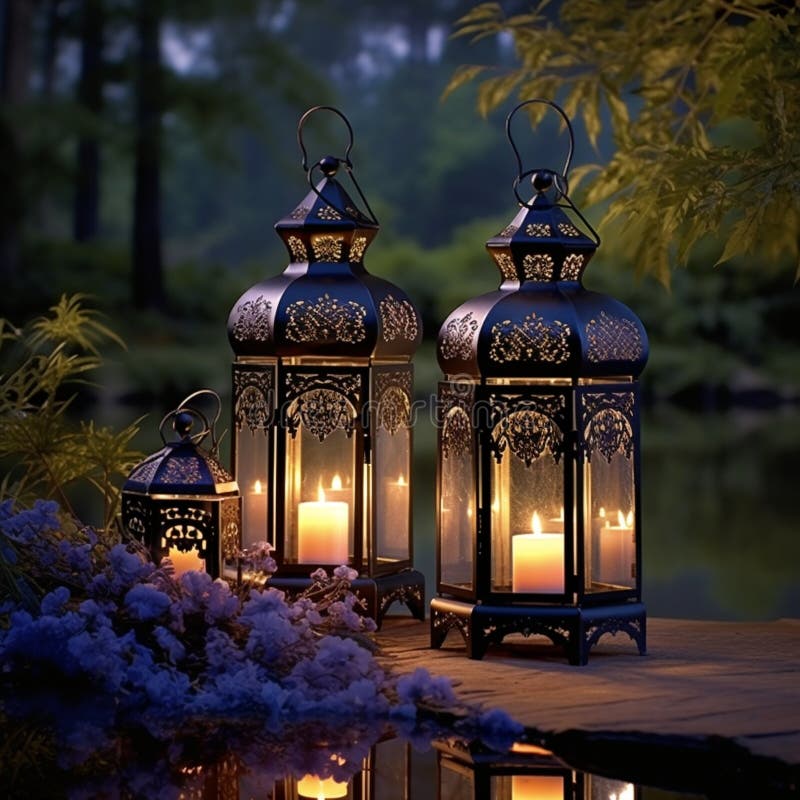 Enchanted Twilight: Lanterns Casting a Spellbinding Glow in the Dusk ...
