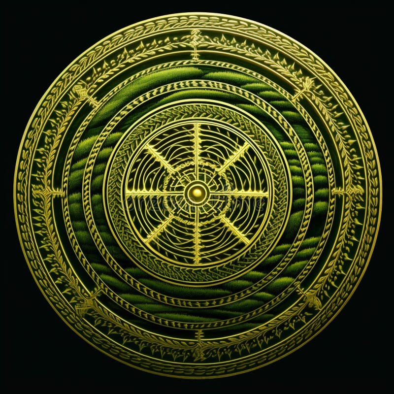 Vibrant and Mysterious Crop Circle with Intricate Design Stock Photo ...