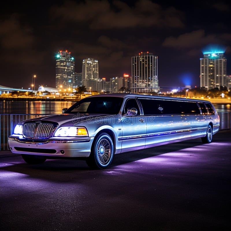 Luxurious Limousines Under the Spotlight Stock Image - Image of ...