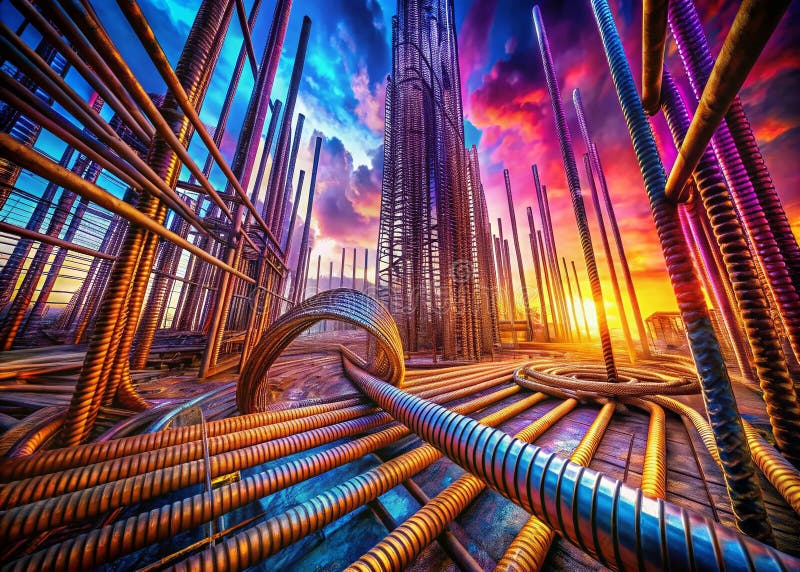AIGenerated Dreamscape a Surreal Construction of Twisted Rebar and ...
