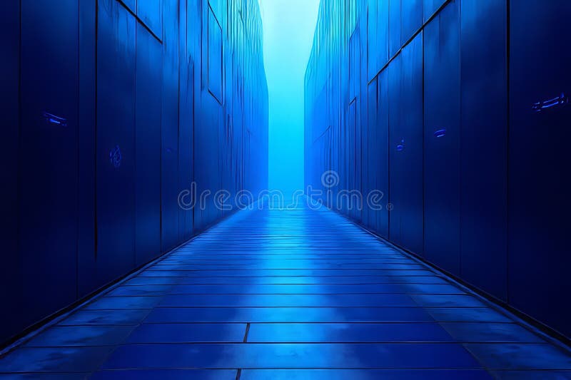 A Deep Blue Corridor Exploring Monochromatic Modern Architecture in an ...