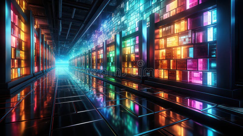 Step into the World of Technology with a Vibrant Visual of a Data ...