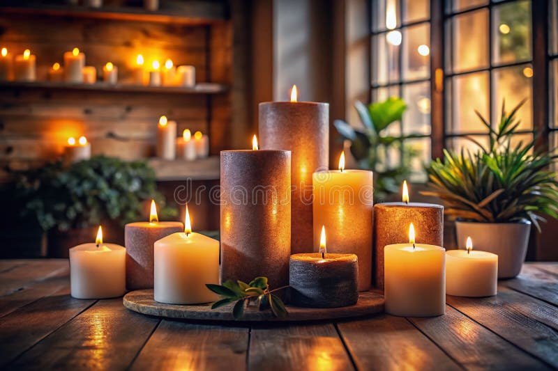 Inviting Architectural Interior Bathed in Warm Candlelight a Cozy Space ...