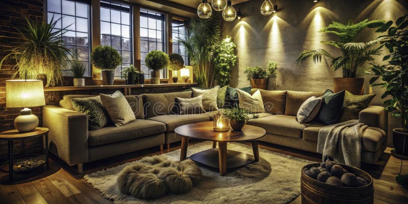 A Serene Modern Lounge Corner: Tilt-Shift Photography Captures a Cozy ...