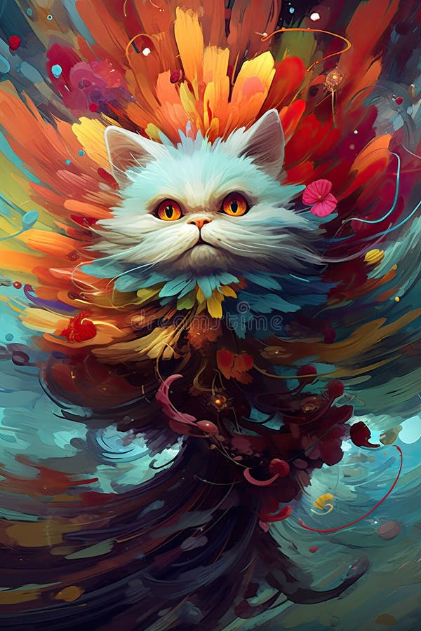 Colorful Feline Palette: an Artistic Journey through Vibrant Lines and ...
