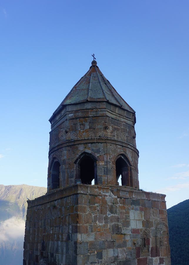 Stepantsminda Gergeti Bell Tower View Stock Image - Image of asia ...