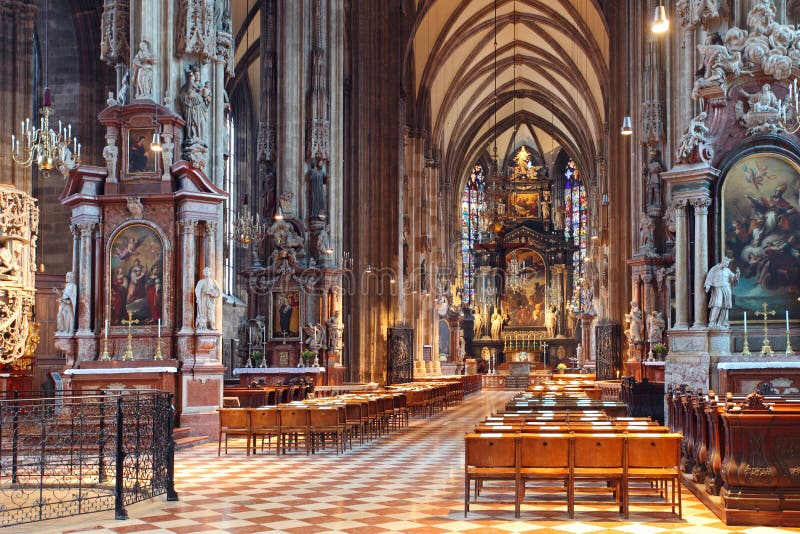 Stephans Dome in Vienna from Inside Editorial Stock Image - Image of ...