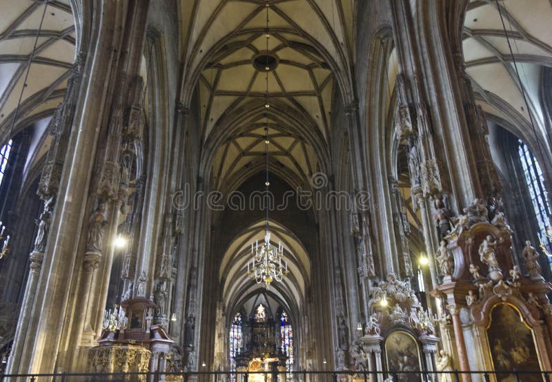 Stephansdom Cathedral Interior in Vienna, Austria Editorial Photography ...