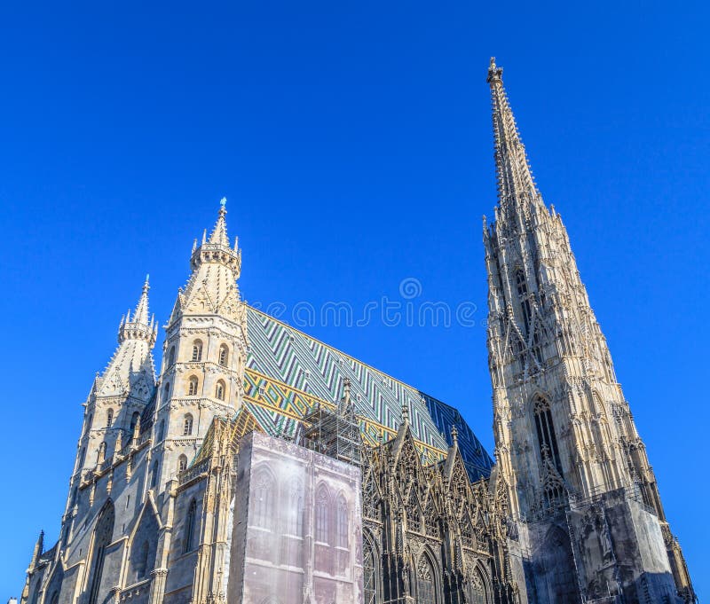 Stephansdom Vienna detail stock photo. Image of blue - 35352798