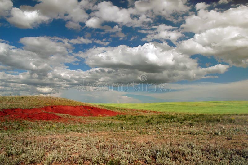 Steppa fotografia stock. Immagine di cielo, siccità, aria - 23650668
