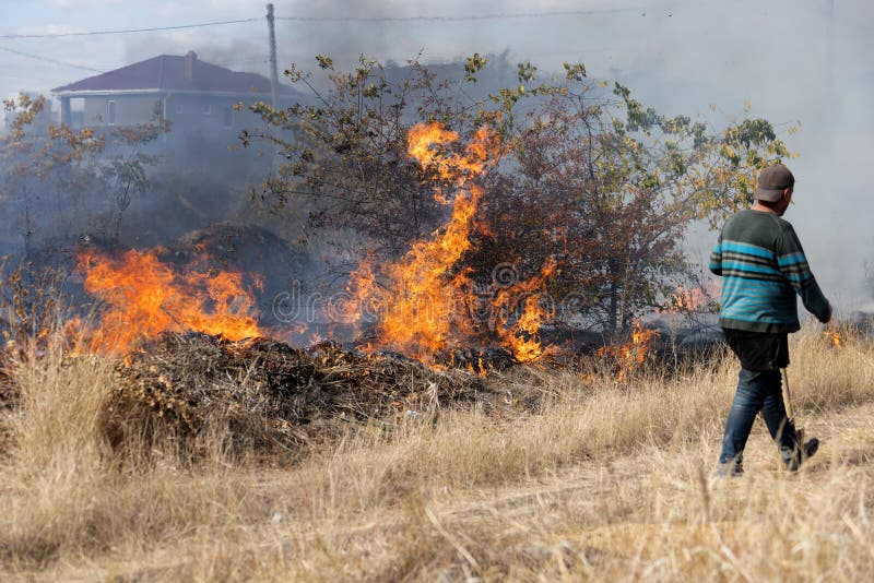 Steppe Fires during Severe Drought Completely Destroy Fields. Disaster ...