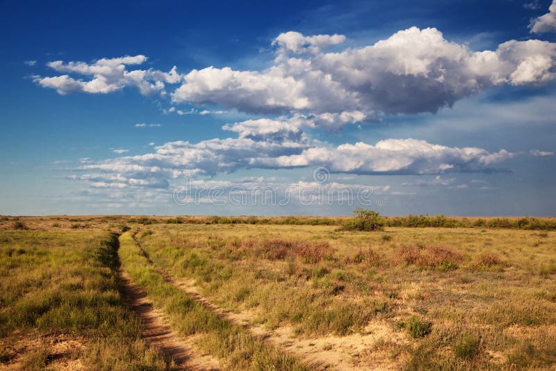 Steppe landscape stock photo. Image of decisions, cloudscape - 18330902