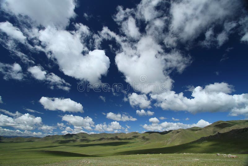 Steppe landscape and skies stock photo. Image of green - 33459892