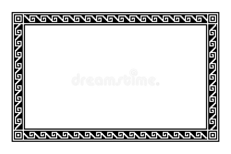 Aztec Stepped Fret Motif, Rectangular Frame with Meander Pattern Stock ...