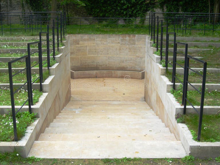 Stepped Seating in a Park Setting Stock Image - Image of relax ...