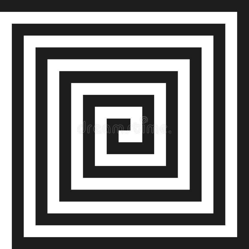 Stepped Square Pattern. Optical Illusion Design. Black White Geometric ...