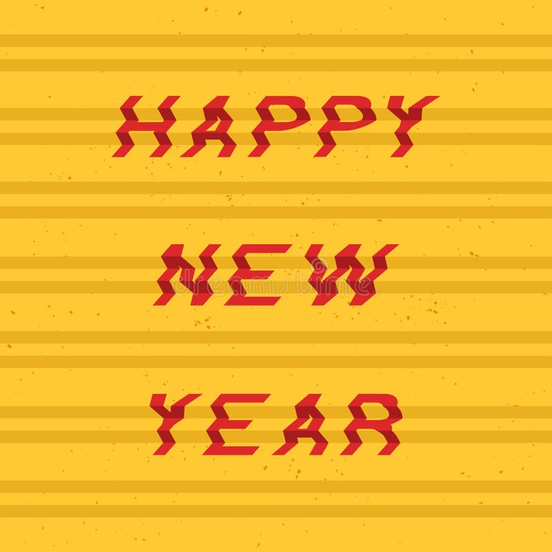 Stepped Typography Design with Happy New Year Stock Illustration ...