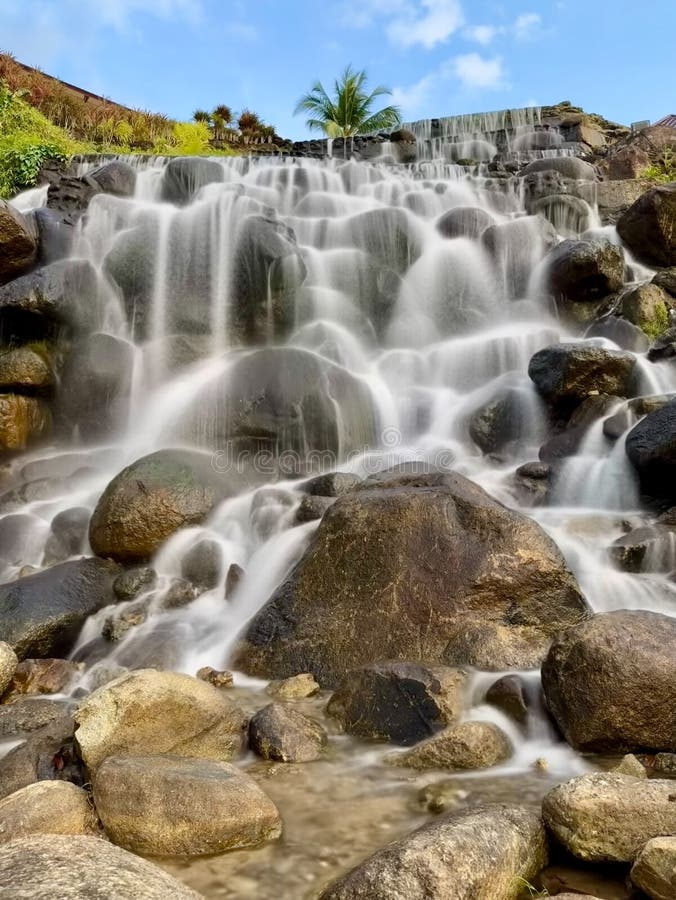 Stepped Waterfall Over Rocks Long Exposure Stock Photos - Free ...