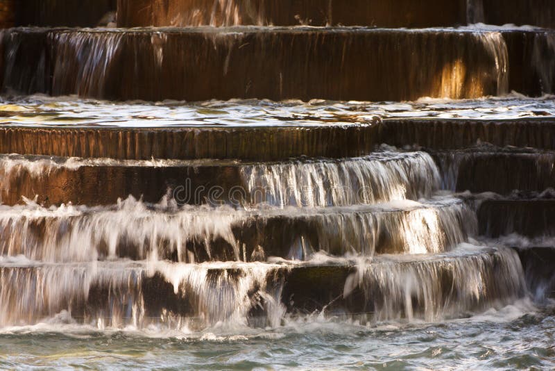 STEPPED WATERFALL CASCADING DOWN CLIFFS Stock Photo - Image of ...