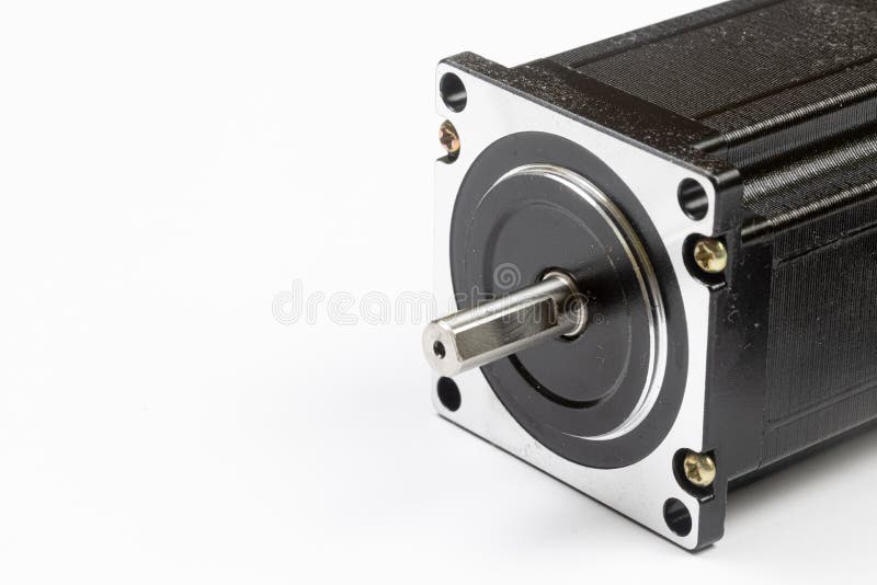 Stepper Motor for CNC Machining with Copy Space Stock Image - Image of ...