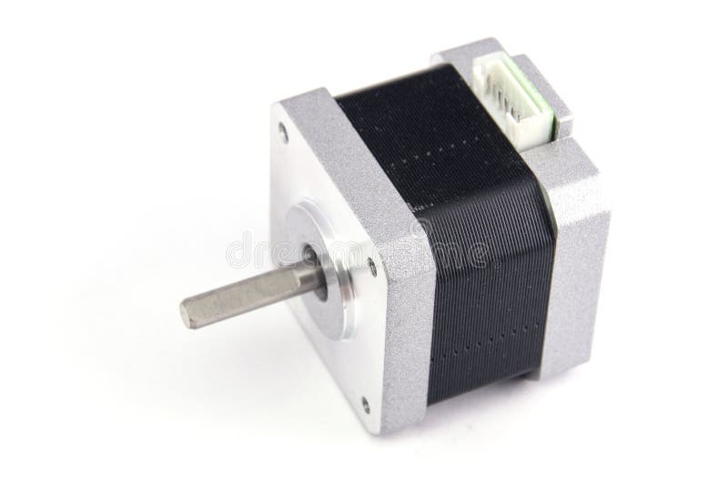The Stepper Motor on the White Path Cut Off Stock Photo - Image of ...