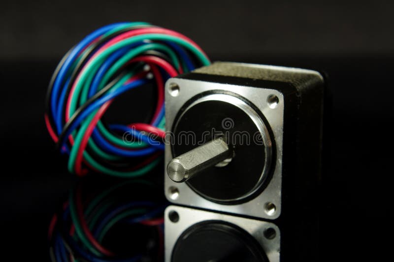 Stepper Motor with Wires and Connector Isolated Stock Image - Image of ...