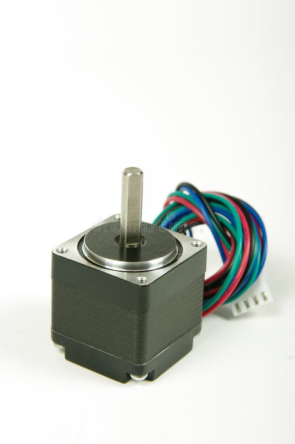 Stepper Motor with Wires and Connector Stock Image - Image of brushless ...
