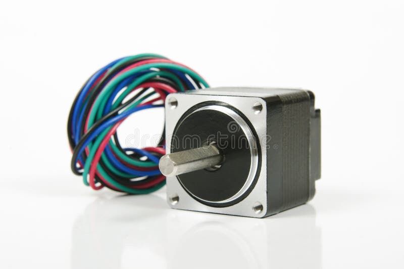 Stepper Motor with Wires and Connector Isolated Stock Photo - Image of ...