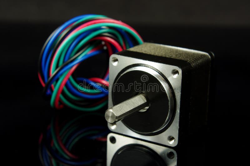 Stepper Motor with Wires and Connector Isolated Stock Photo - Image of ...