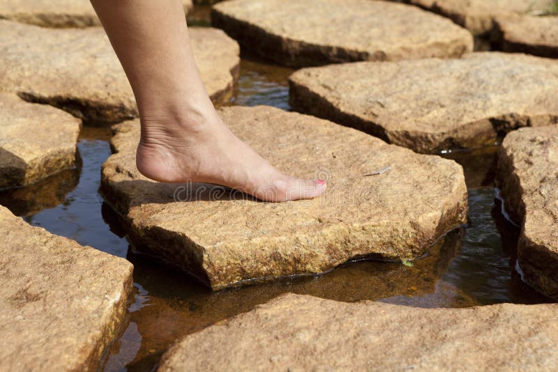 Stepping on Sandstone stock image. Image of pressure - 21838399