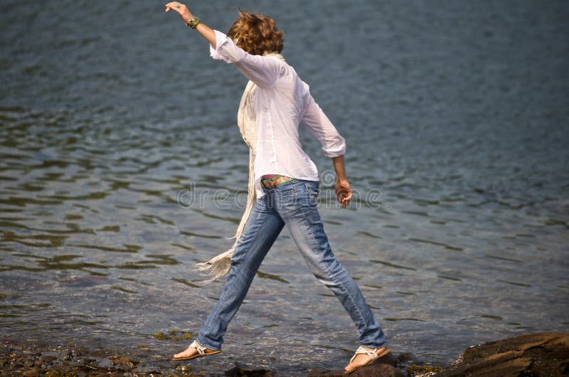 Stepping on Stones stock image. Image of toeing, vacation - 18290579