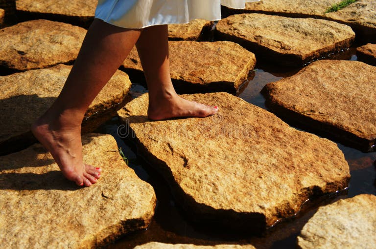 Stepping on Stones stock photo. Image of step, polish - 21799098