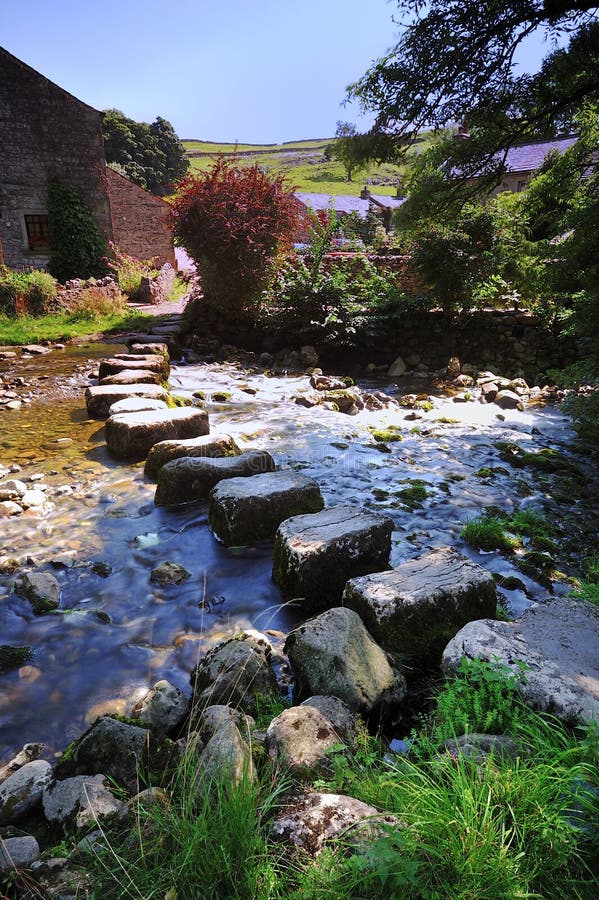 Stainforth Stepping Stones in the Yorkshire Dales Stock Image - Image ...
