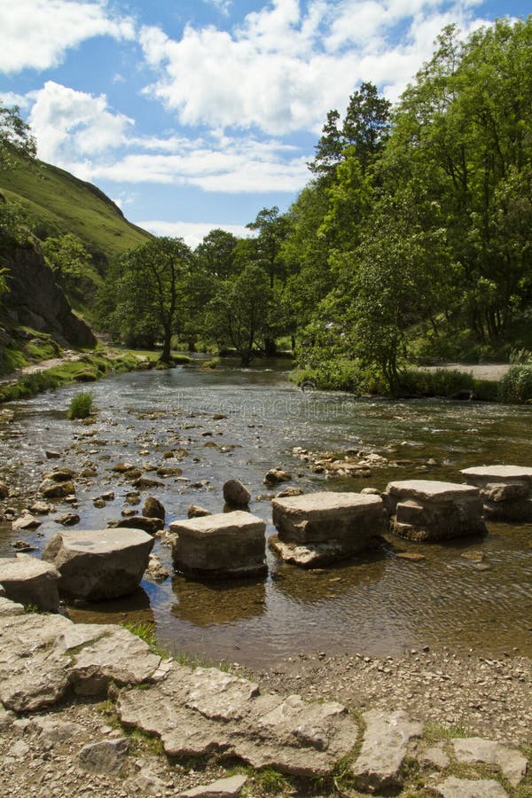 Stepping Stones at Dovedale Stock Image - Image of limestone ...