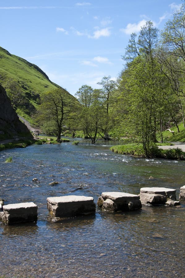 Stepping Stones at Dovedale Stock Image - Image of limestone ...