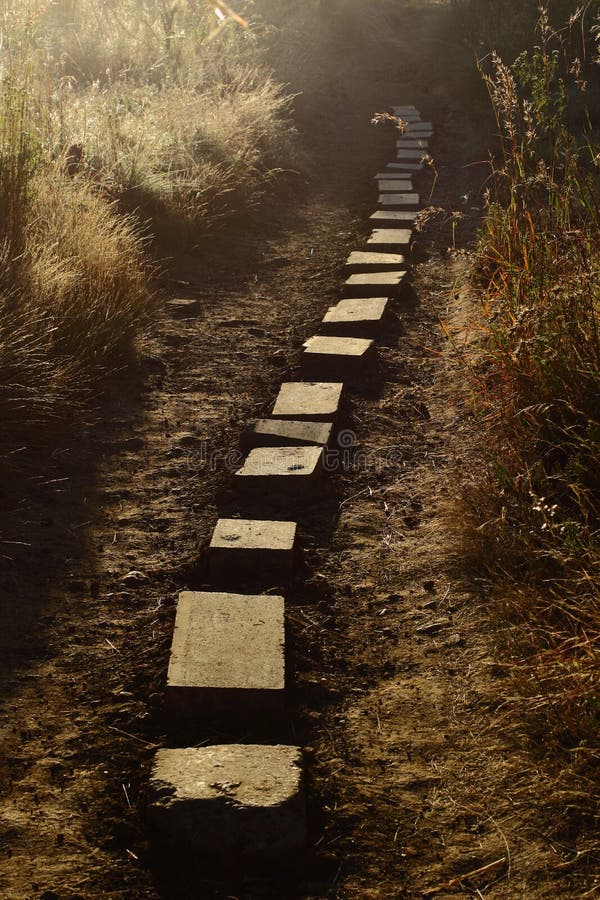 Dusty walkway to the beach stock image. Image of waves - 15420977