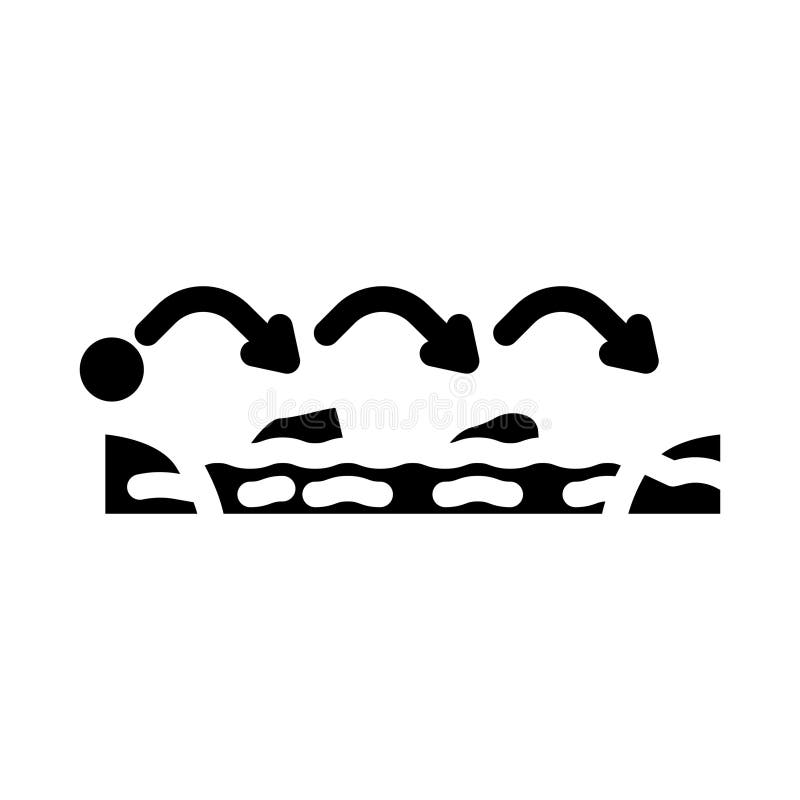 Stepping Stones Progress Glyph Icon Vector Illustration Stock Vector ...